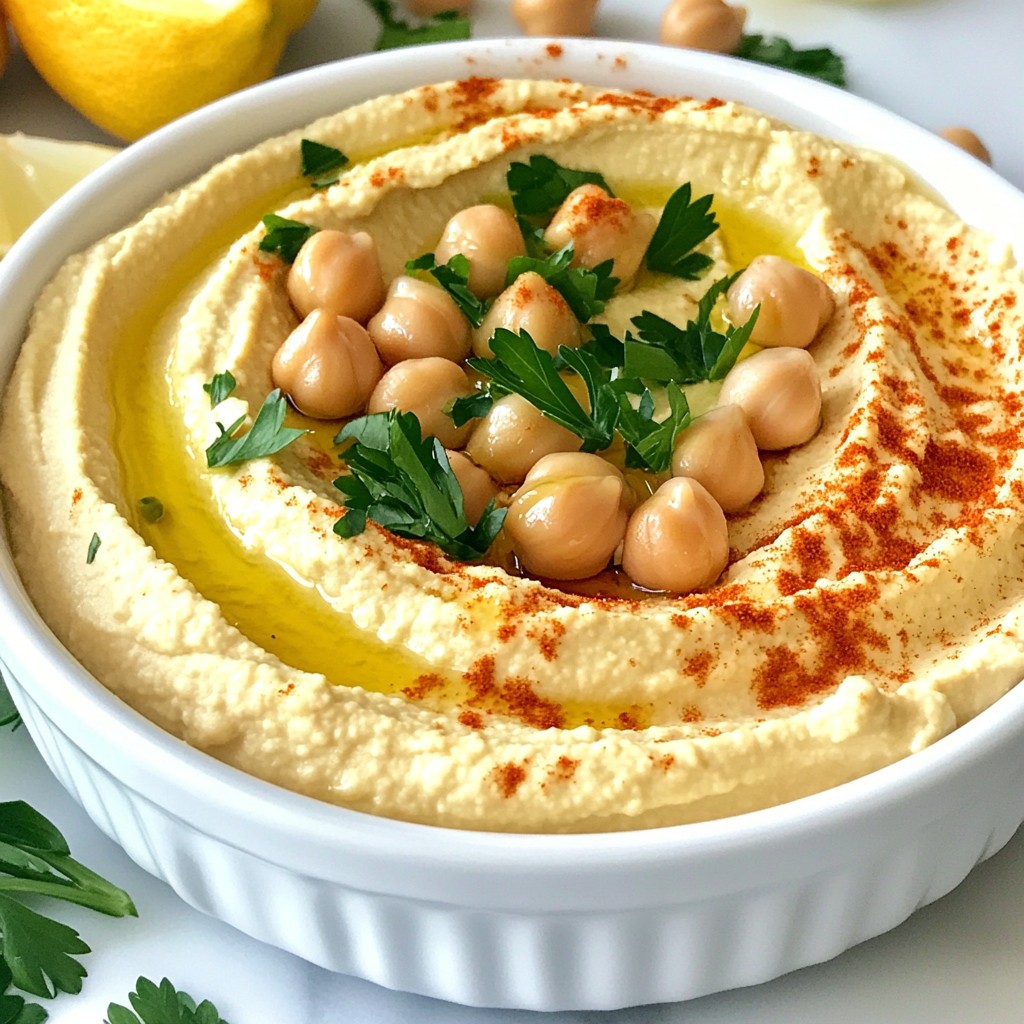 Creamy Lemon Garlic Hummus Simple and Tasty Dip - Recipe Website